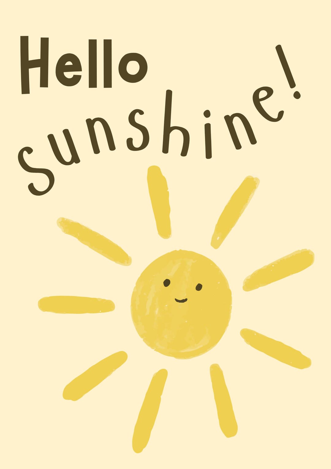 Hello Sunshine Printable Wall Art | Nursery & Kids Room Digital ...