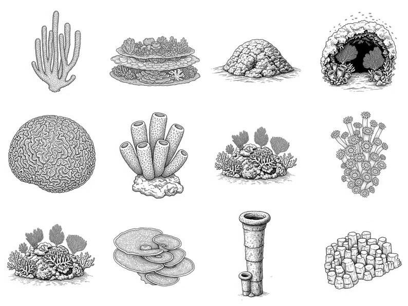 150 Coral Reef Stamp Brushes for Procreate – Digital Download | Ocean ...