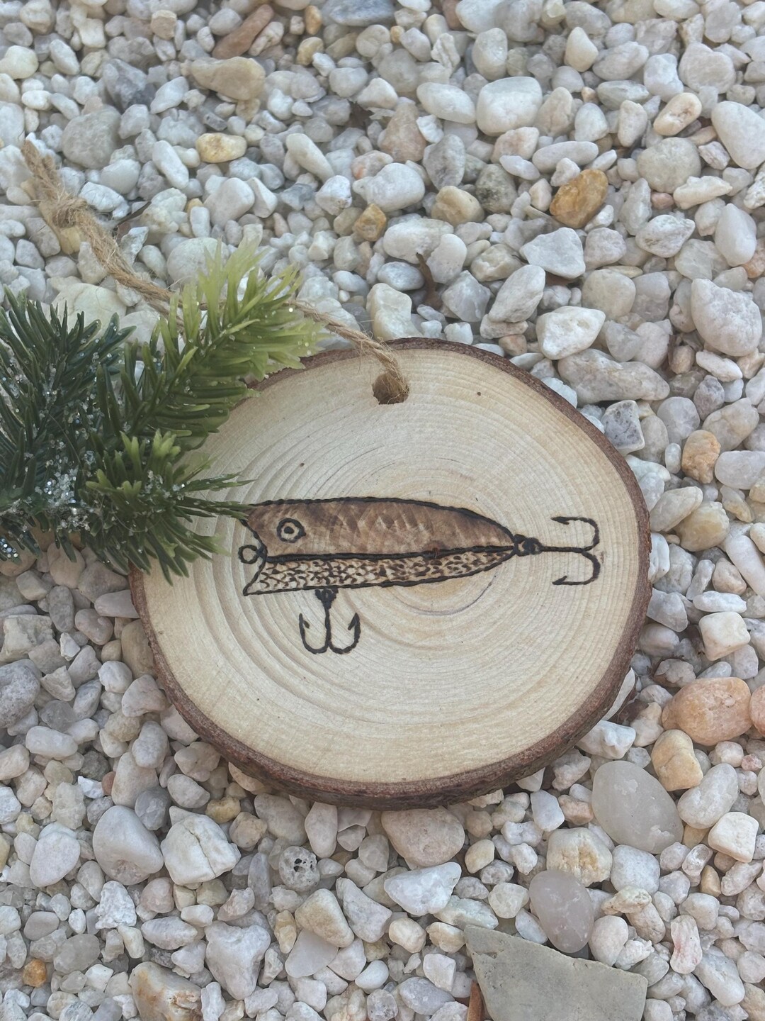Wood Burned Fishing Lure Ornament, Rustic Christmas Tree Decor - Etsy