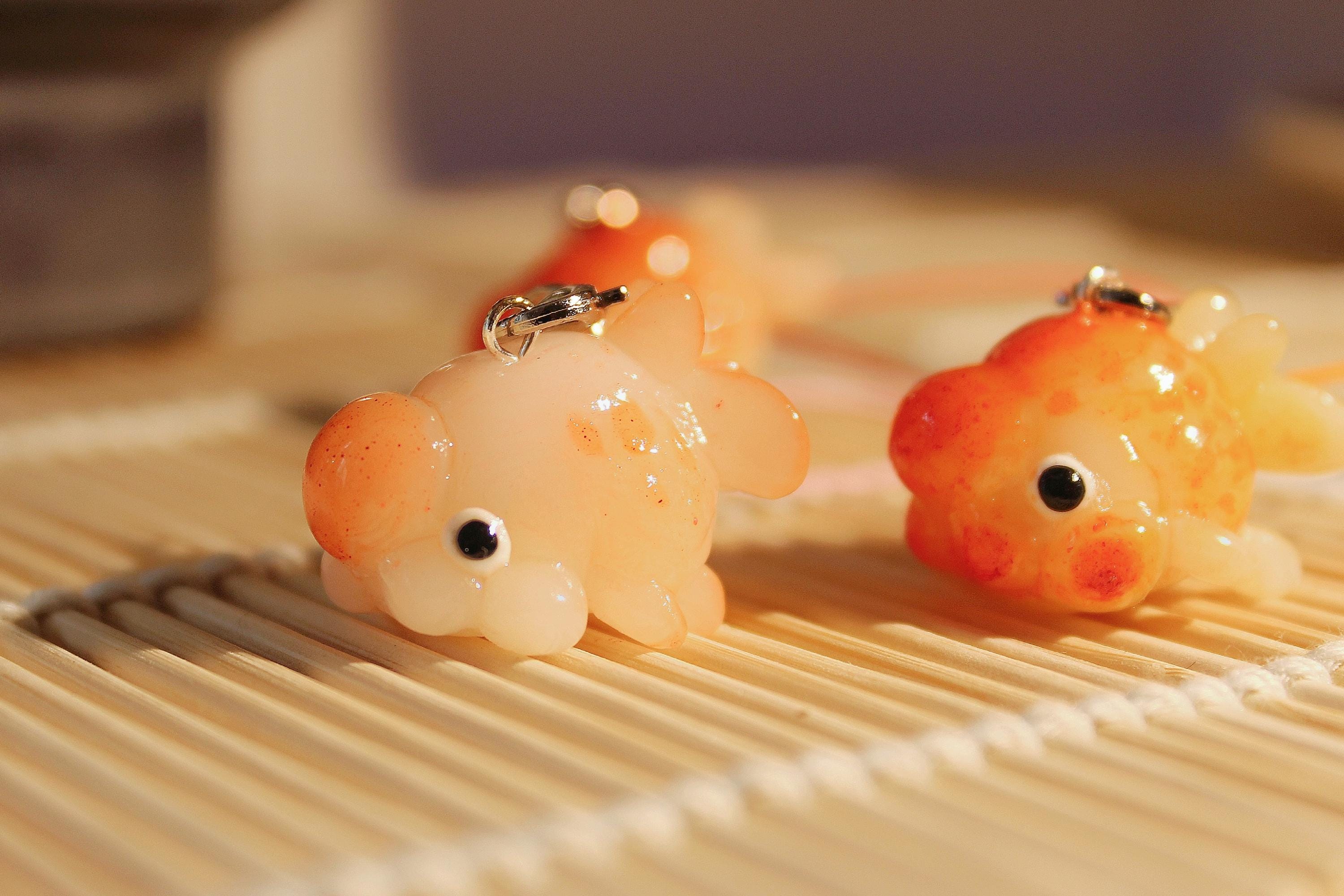 Handmade Goldfish Phone Charm: Polymer Clay Art, Ryukin, Ranchu - Etsy