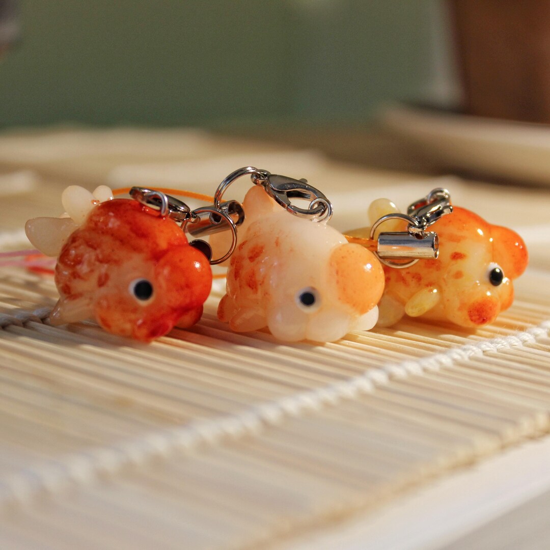 Handmade Goldfish Phone Charm: Polymer Clay Art, Ryukin, Ranchu - Etsy