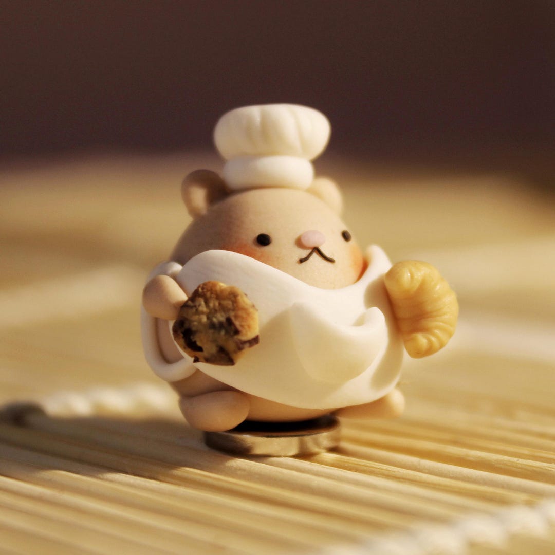 Handmade Baker Hamster With Apron, Cookie, and Croissant - Etsy