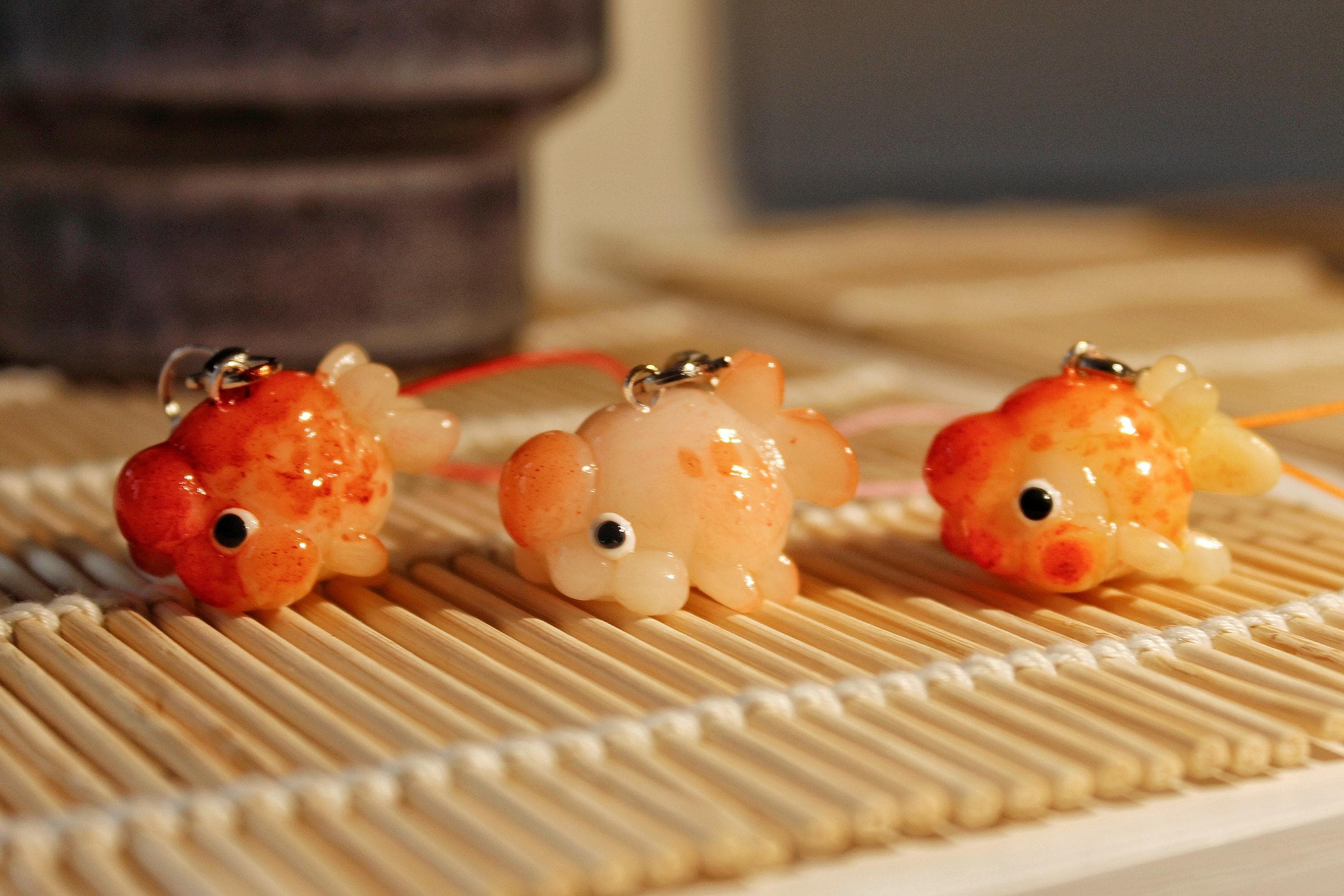 Handmade Goldfish Phone Charm: Polymer Clay Art, Ryukin, Ranchu - Etsy