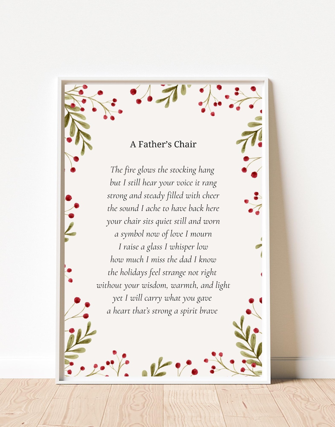 Loss of Dad Christmas Poem - Holiday Memorial Gift - Bereavement Poem ...