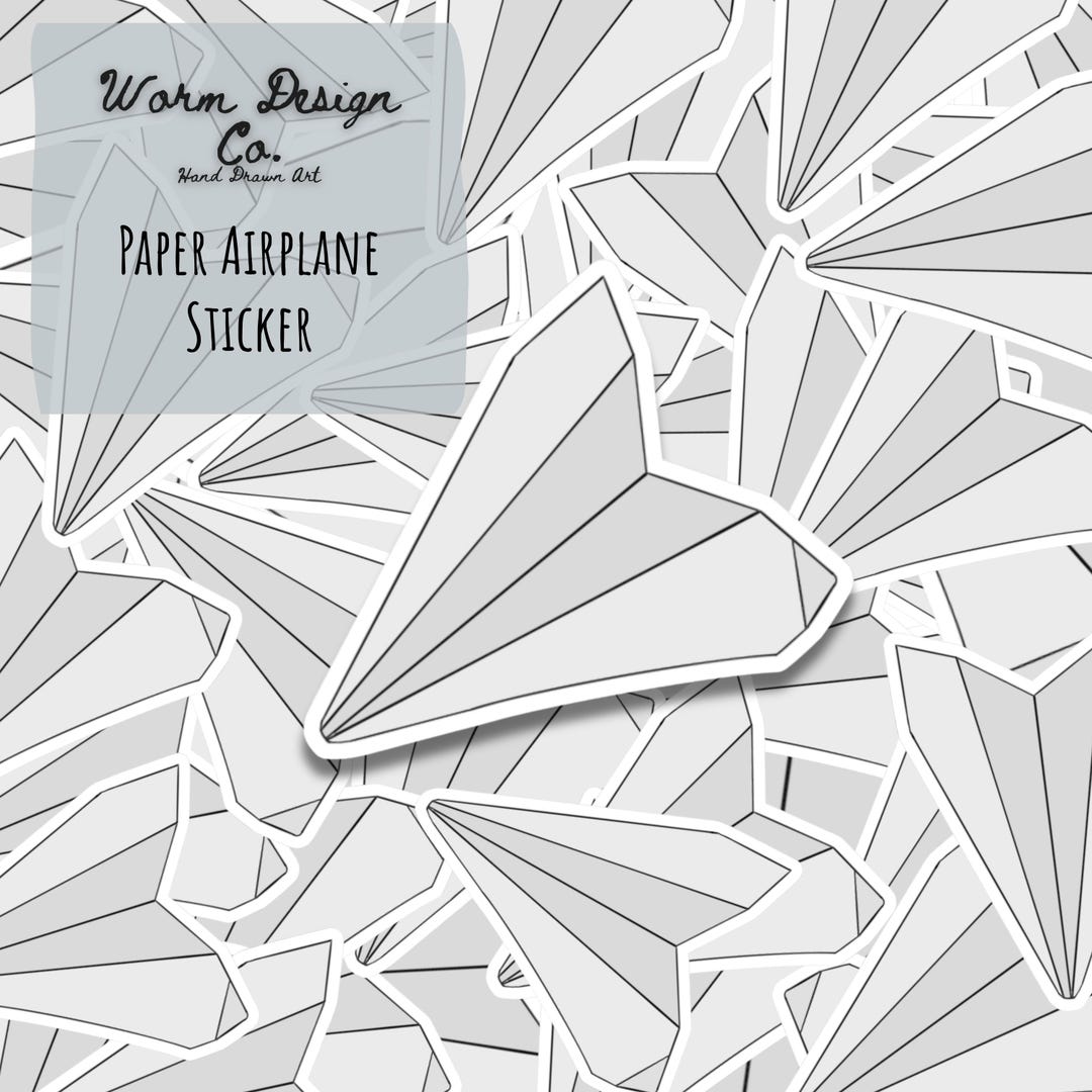 Paper Airplane Sticker: Hand-drawn Vinyl Decal - Etsy