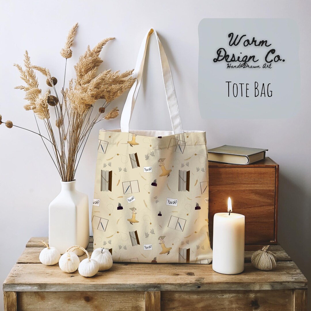 Storytelling Tote Bag: Rustic Hand-drawn Design - Etsy UK