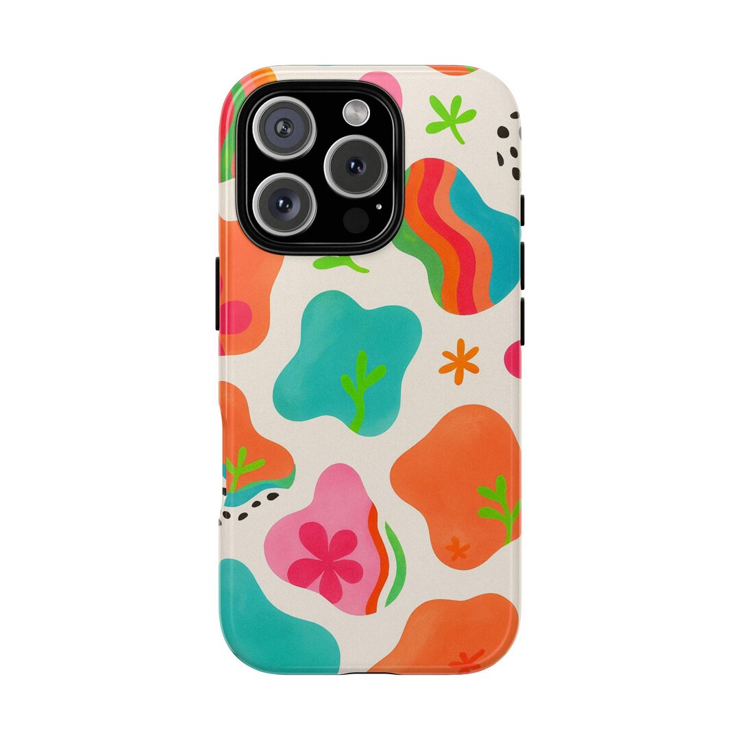 Funky Retro Blobs Phone Case, Funky Phone Cover, Artistic Smartphone ...