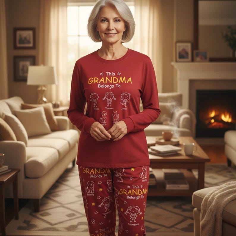 This Grandpa Dad Belongs to Pajama Set Custom Name Pajamas Women ...