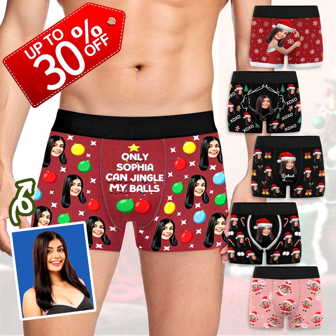 Personalized Face Boxer Briefs Custom Boxers Christmas Gift Custom ...