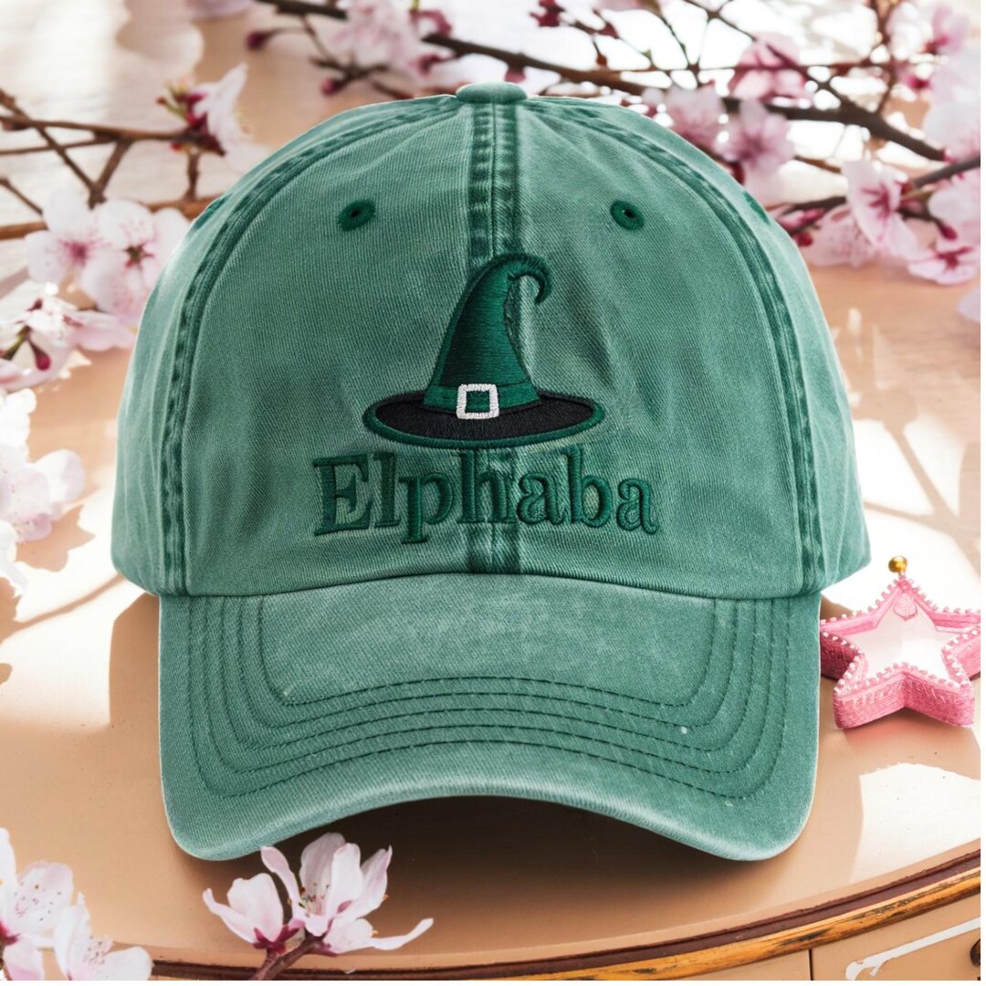Elphaba Hat: Embroidered Wicked Witch Washed Cap - Etsy