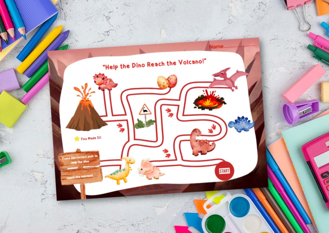 Dino Number Trail + Maze Printable Bundle | Counting 1–10 | Dinosaur ...