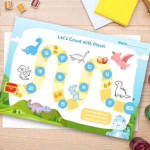 Dino Number Trail + Maze Printable Bundle | Counting 1–10 | Dinosaur ...