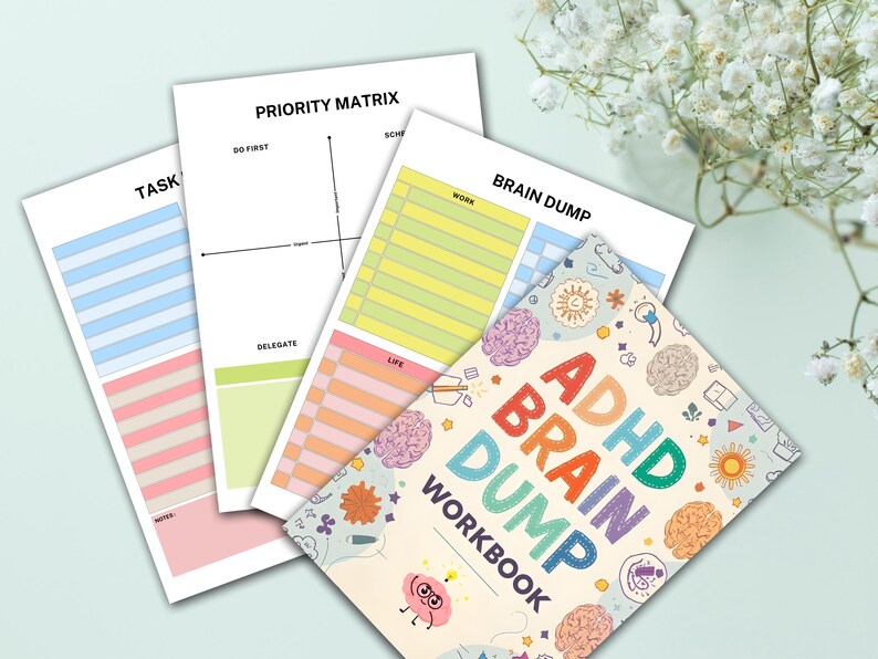 Brain Dump Workbook | Clear Your Mind Printable | Focus & Productivity ...