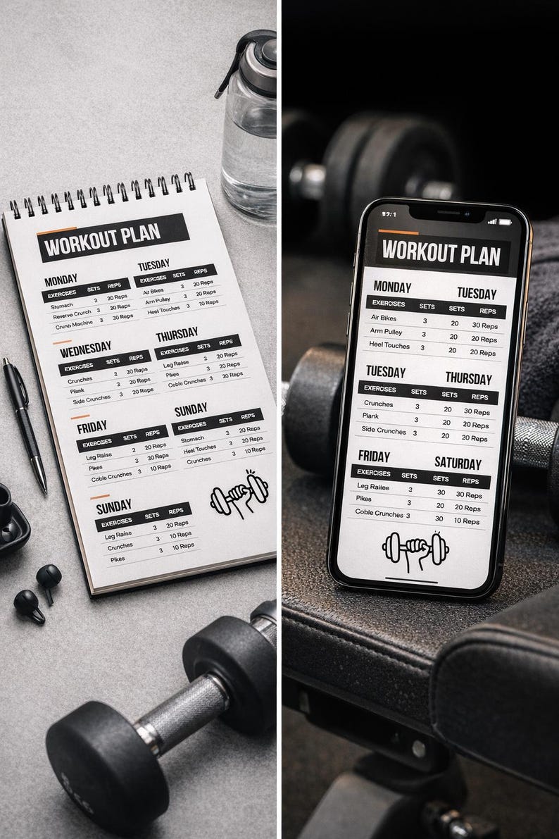 Weekly Workout Planner Printable | Exercise Tracker (digital Download ...