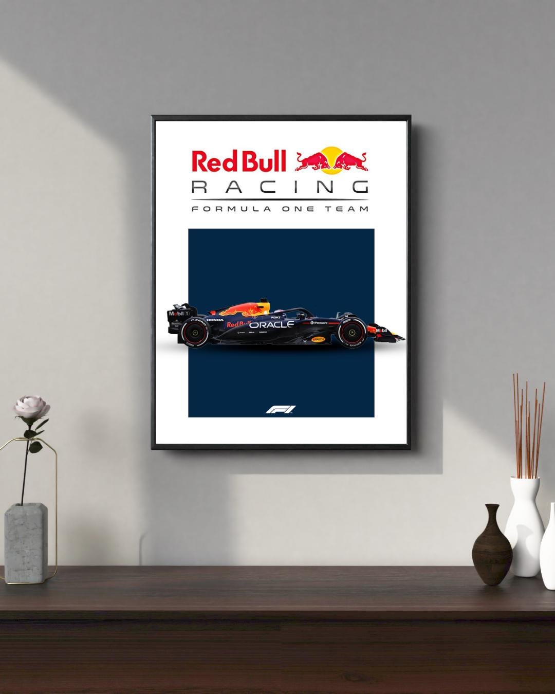 Minimal Redbull Poster, Formula Wall Art, Motorsport Decor, Digital ...