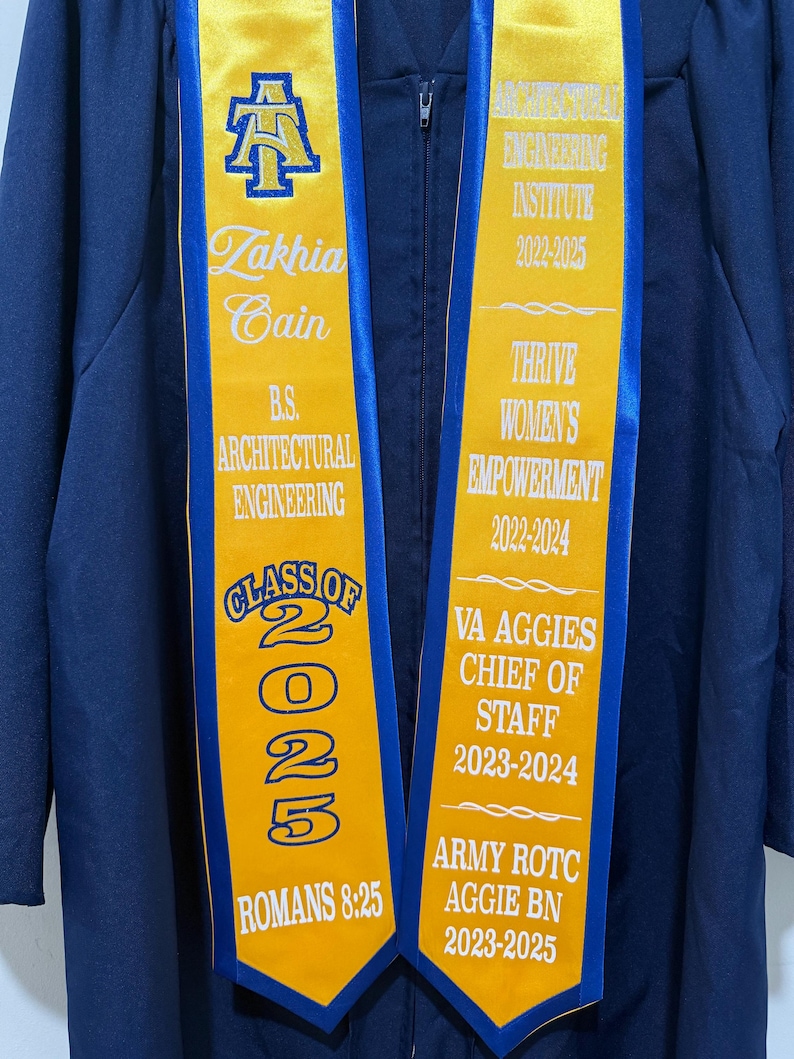 Custom Graduation Stole - Vinyl - Etsy