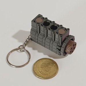 Movable 4 Cylinder Engine Block Keychain | Car Guy Gift | Automotive ...