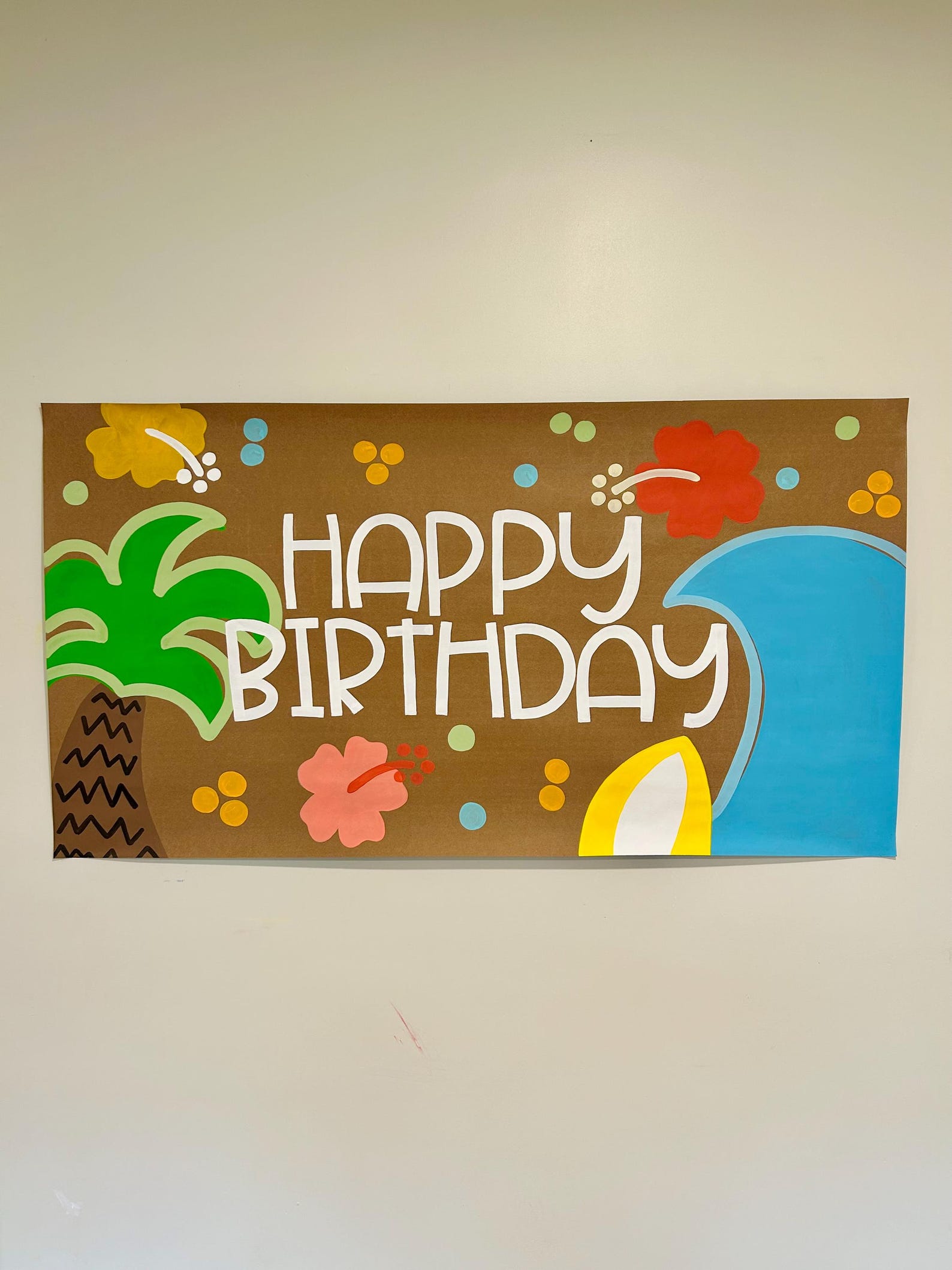Custom Hand-painted Brown Paper Banner - Birthday Party, Baby Shower ...