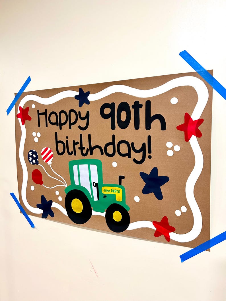 Custom Hand-painted Brown Paper Banner - Birthday Party, Baby Shower ...