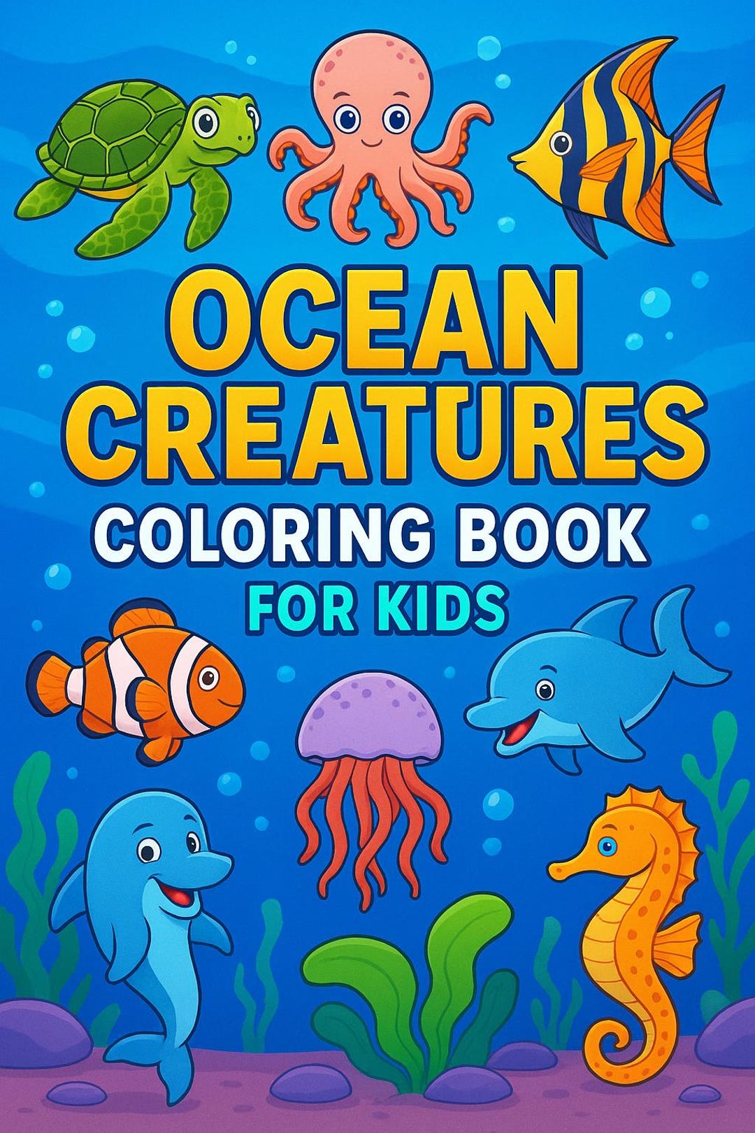 Ocean & Sea Animals Coloring Book for Kids – 30 Fun Printable Pages ...