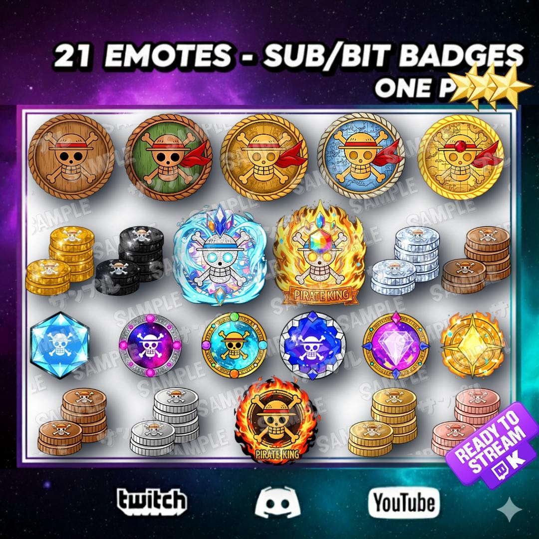 One P. 21 Badges and Emotes | All Sizes for Twitch, Discord, Kick ...