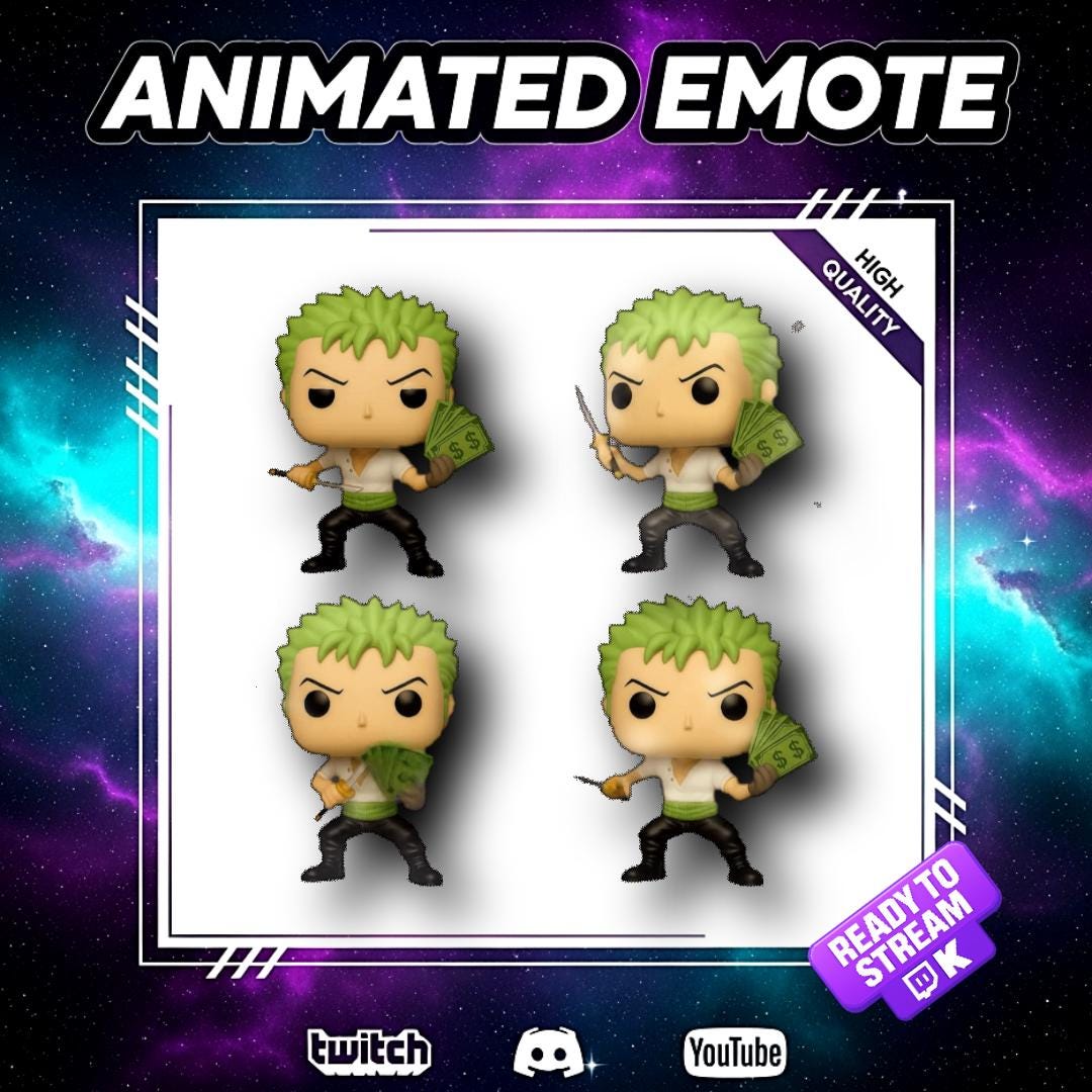 One Piece - Zoro Emote and Animated Alert | Pirate King for Chat ...