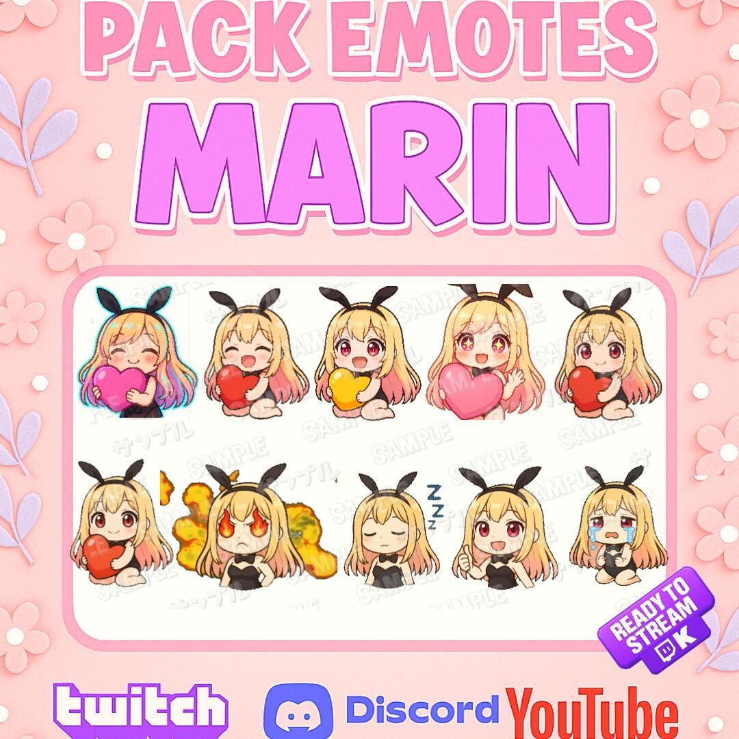 Pack 10 Marin Kitagawa Emotes (5 Animated + 5 Static) | My Dress-up ...