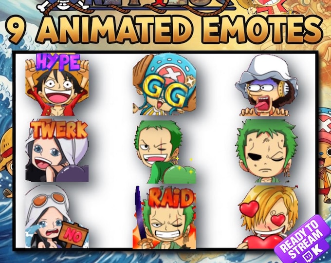 9 One Piece Animated Emotes | Custom Icons for Twitch, Discord, and ...