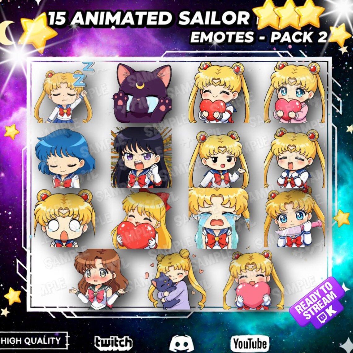 Sailor 15 Animated Emotes - Pack 2 | Emotes for Twitch, Discord, and ...