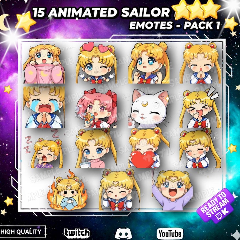 Sailor 15 Animated Emotes - Pack 1 | Emotes for Twitch, Discord, and ...
