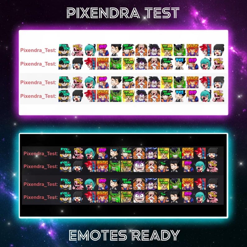 Pack of 13 Animated Dragon Ball Z Emotes | GIF Emotes for Twitch ...