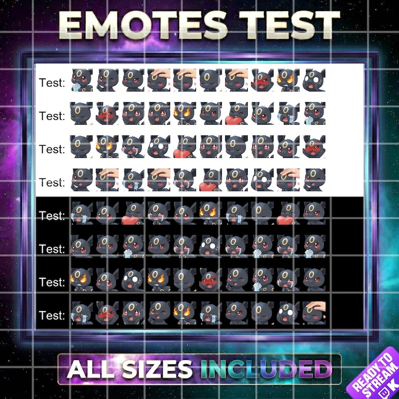 24 Umbreon Emotes and Stickers, Pokémon Eeveelution Anime Chibi Twitch ...