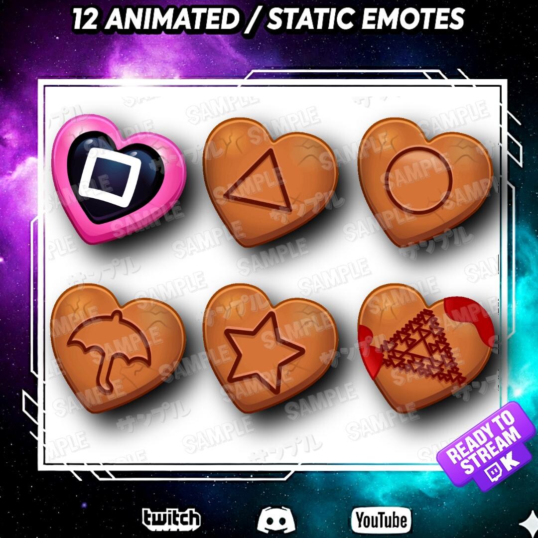 12 Pack Squid (6 Animated + 6 Static) Emotes, Alerts, Badges | Heart ...