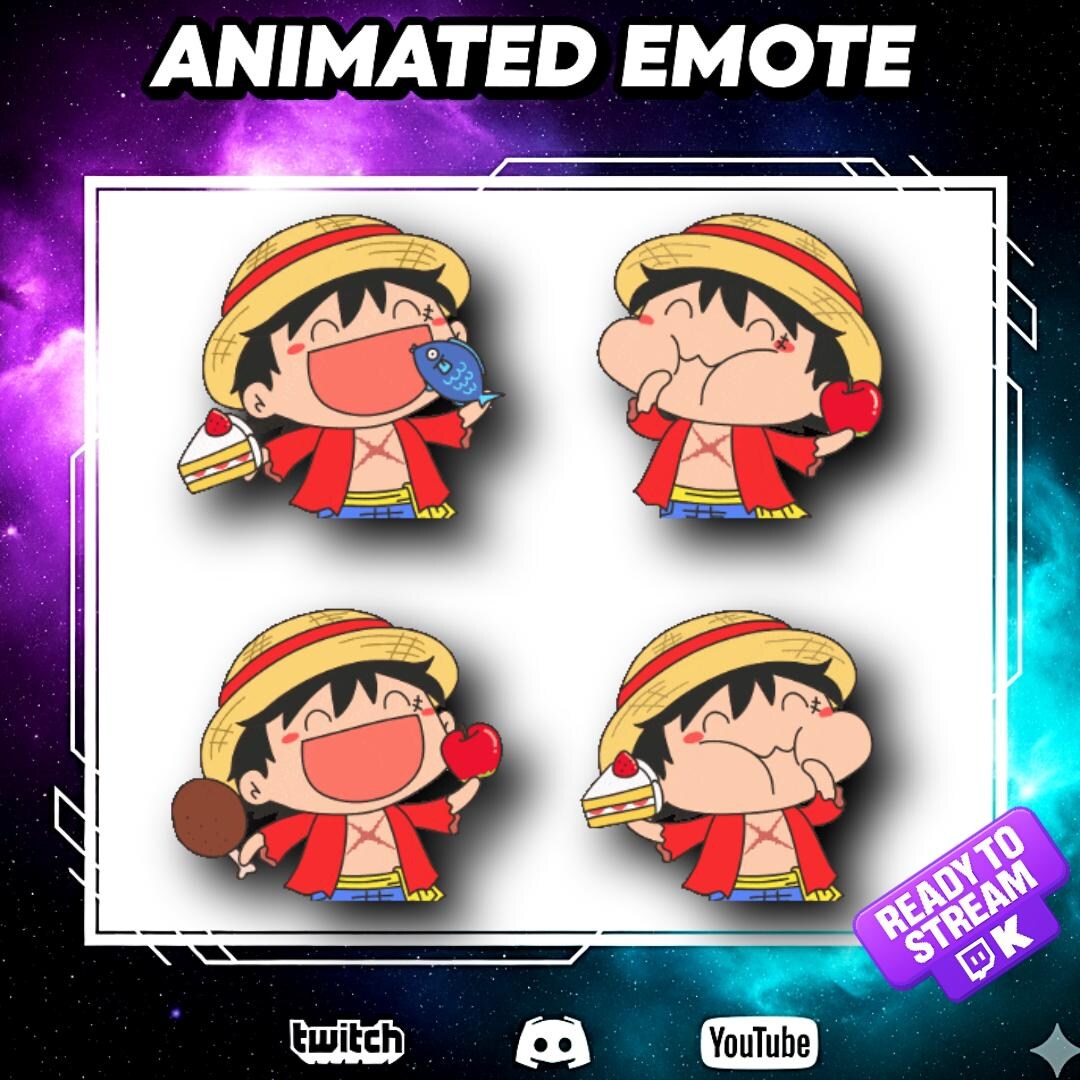Twitch Emotes - One P. Animated Eating Emote | Custom Icon for Twitch ...