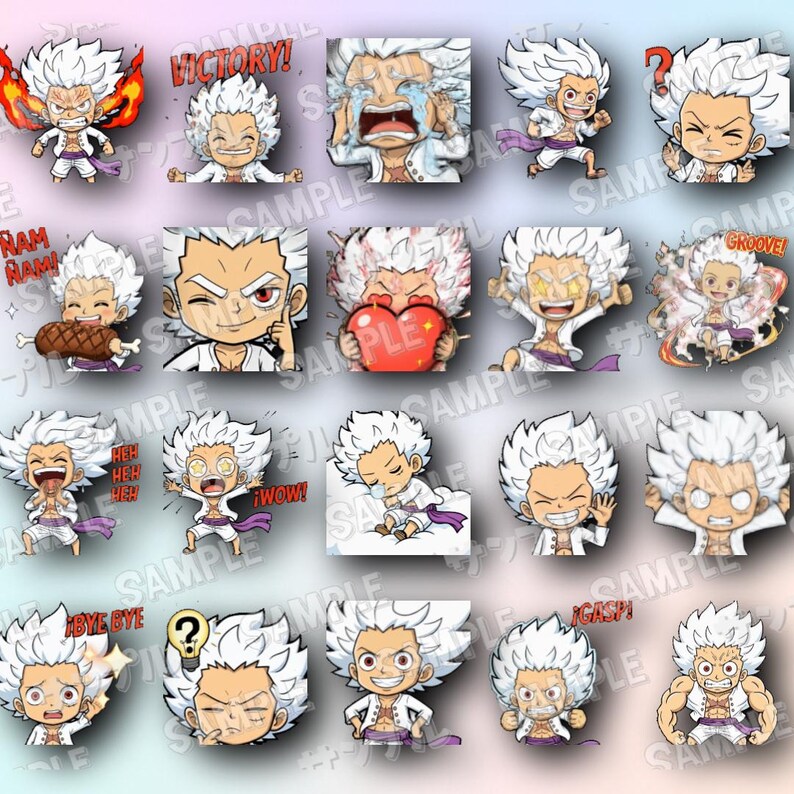 One P. 20 Gear 5 Animated Emotes | for Twitch, Discord, Kick, Youtube ...