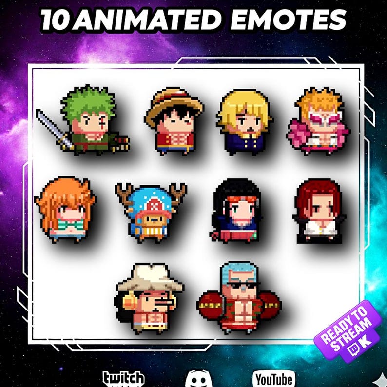 One Piece Pixel 10 Animated Emotes | Luffy, Nami, Zoro and More ...