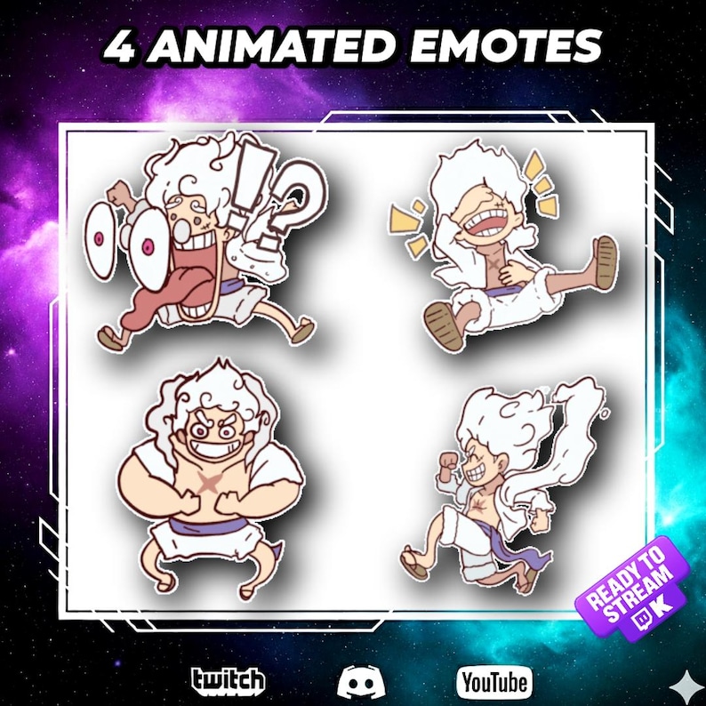 4 Animated One P. Gear 5 Emotes | Animated Emotes for Twitch, Discord ...