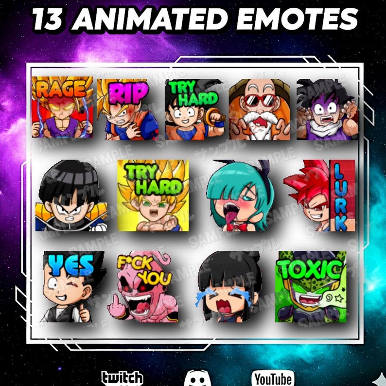 DB Animated Emotes Pack 13 | GIF Emotes for Twitch, Discord, Kick ...