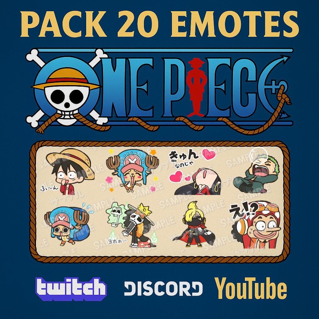Pack 20 Emotes Animados One Piece | Iconos Personalizados Para Twitch ...