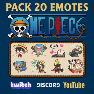 20 One Piece Animated Emotes Pack | Custom Icons for Twitch, Discord ...