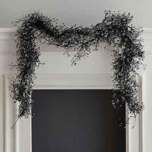 Black Halloween Garland, Gothic Spooky Doorway Decor, Haunted House ...
