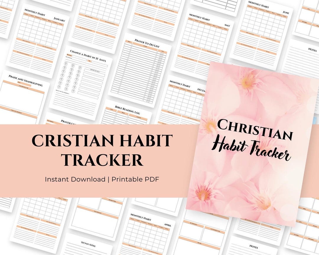 Christian Habit Tracker Printable | Faith-based Routine Builder | Bible ...