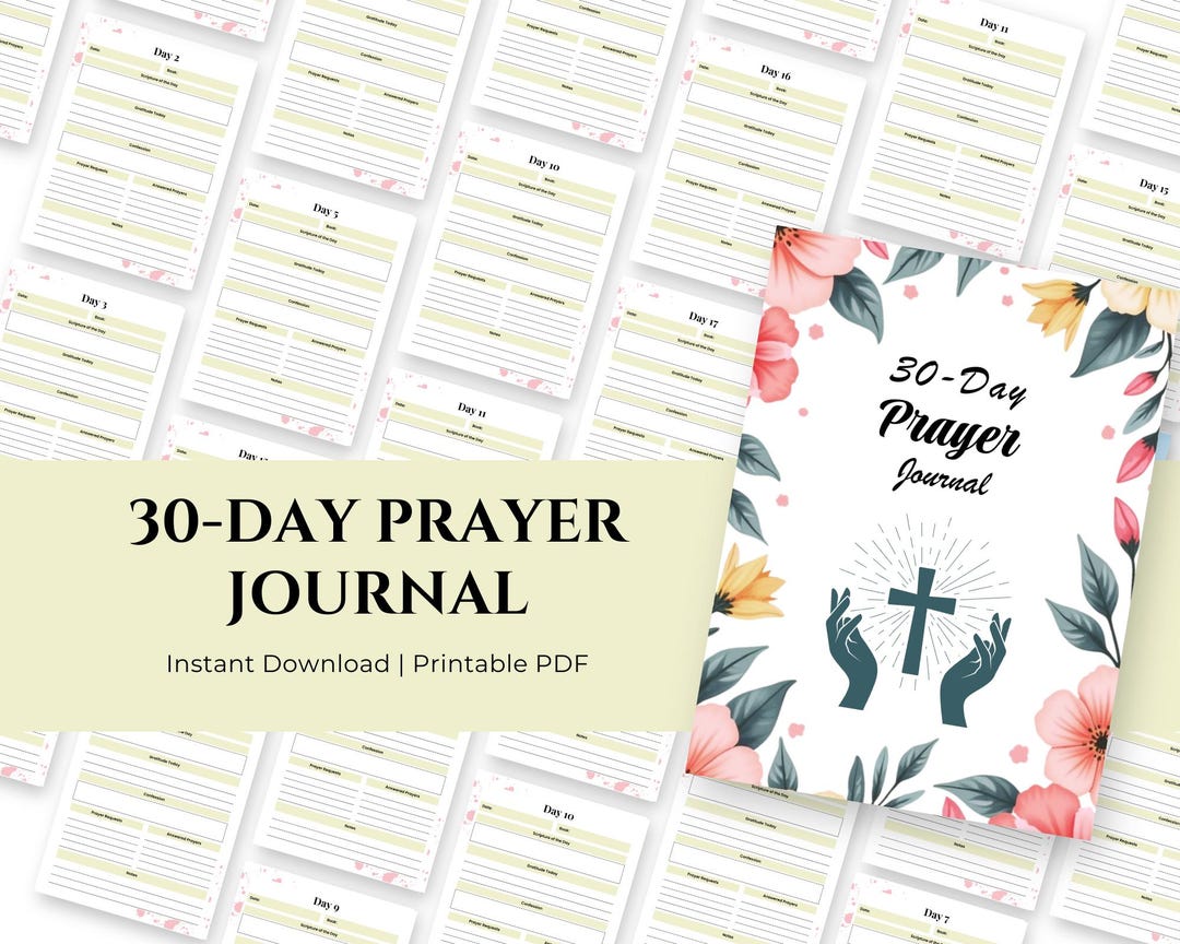 30 Day Prayer Journal Printable | Daily Christian Devotional | Bible ...