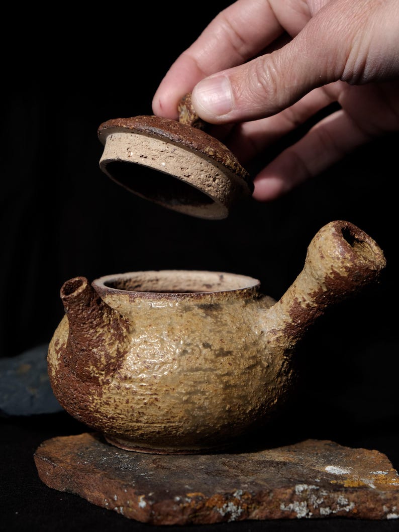 Ceramic Kyūsu Teapot 230 Ml, Ash Glaze, Artisan Teaware - Etsy