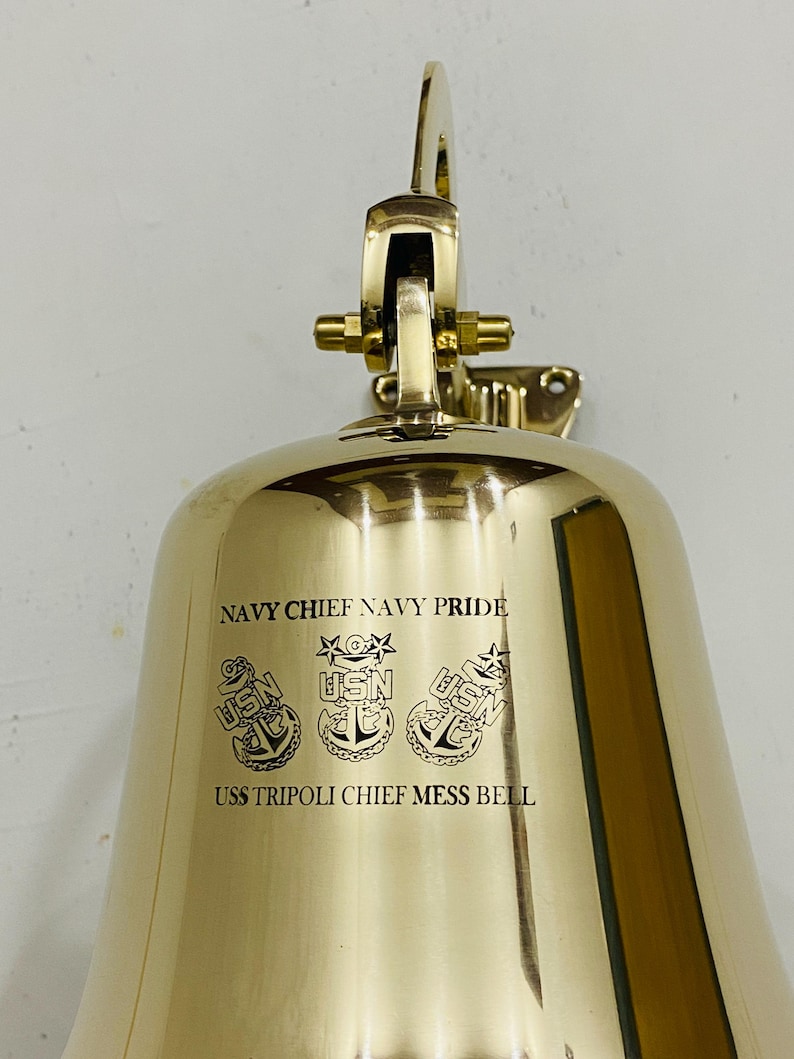 Personalized Brass Wall Mounted Bell: Engraved Nautical Decor - Etsy