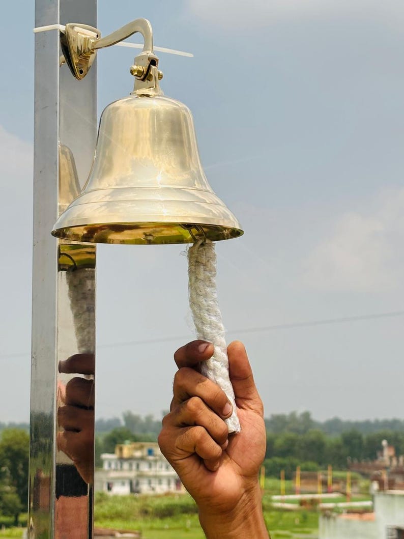 Personalized Brass Wall Bell – Engraved Nautical Decor, Wedding Gift - Etsy