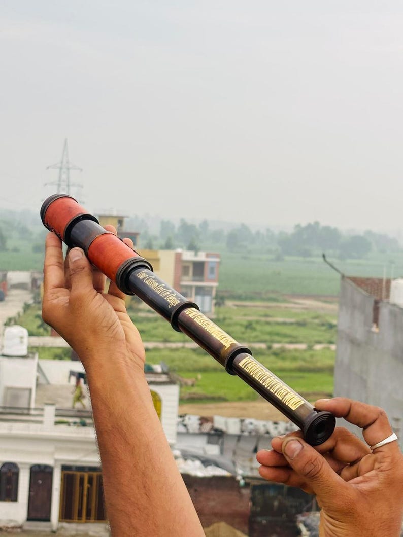 Personalized Brass Telescope – Engraved Nautical Spyglass With Leather ...