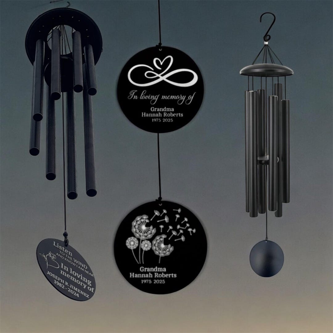Personalized Memorial Wind Chime, Engraved Sympathy Gift - Etsy