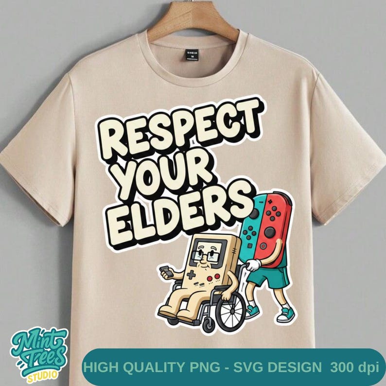 Respect Your Elders Retro Gaming PNG | Funny Gamer Nostalgia Sticker ...
