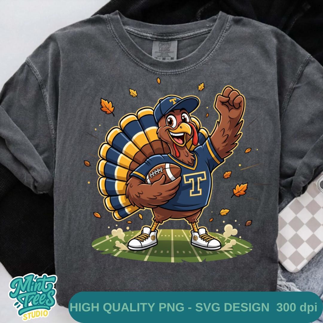 Football Turkey PNG | Funny Thanksgiving Sublimation Design | Fall Game ...